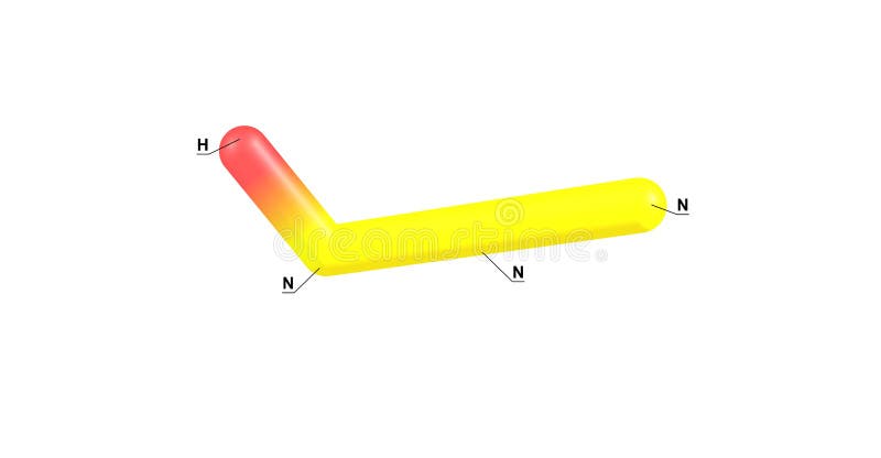 Hydrazoic Acid Molecular Structure Isolated on White Stock Illustration ...