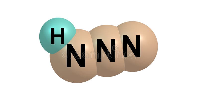 Hydrazoic Acid Molecular Structure on White Stock Illustration ...