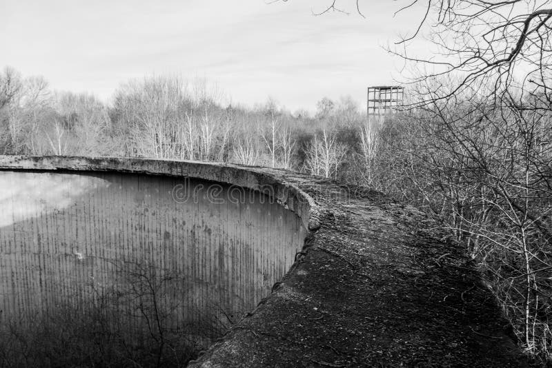 Concrete Fuel Tank Structure Stock Image - Image of apocalyptic, silos ...