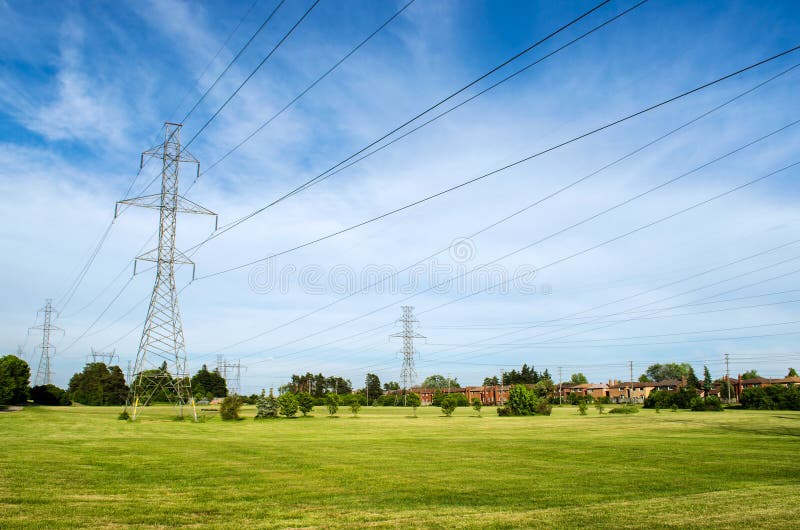 Hydro Corridor in a Suburban Neighbourhood Stock Photo - Image of ...