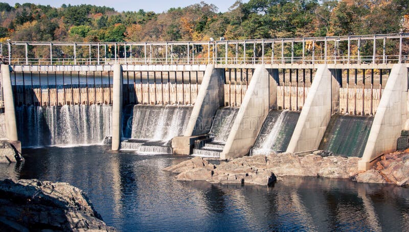 Hydro Electric Dam on a River Stock Image - Image of electric, station ...