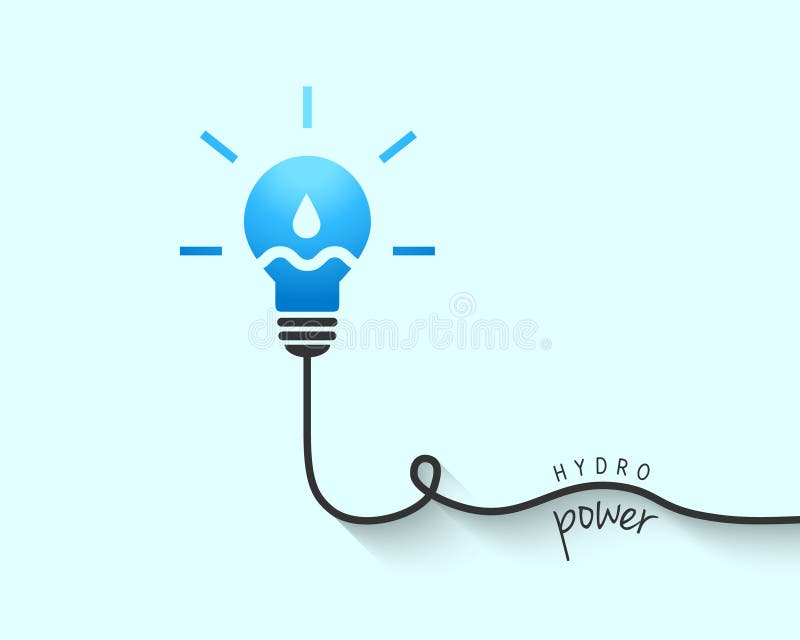 Hydro power concept stock vector. Illustration of bulb - 100841527