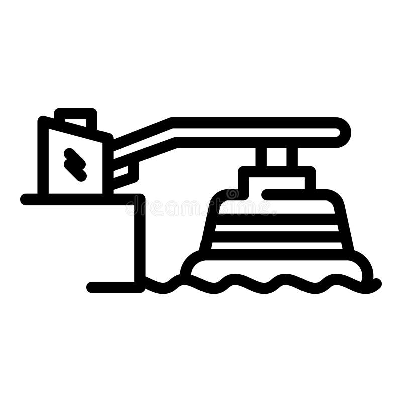 Hydro Power Dam Icon, Outline Style Stock Illustration - Illustration ...