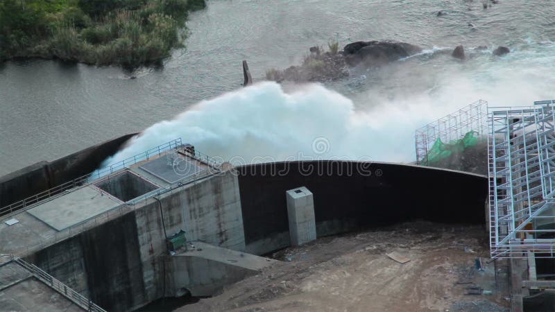 Dam Water Release on the Hydroelectric Power Station Stock Footage ...