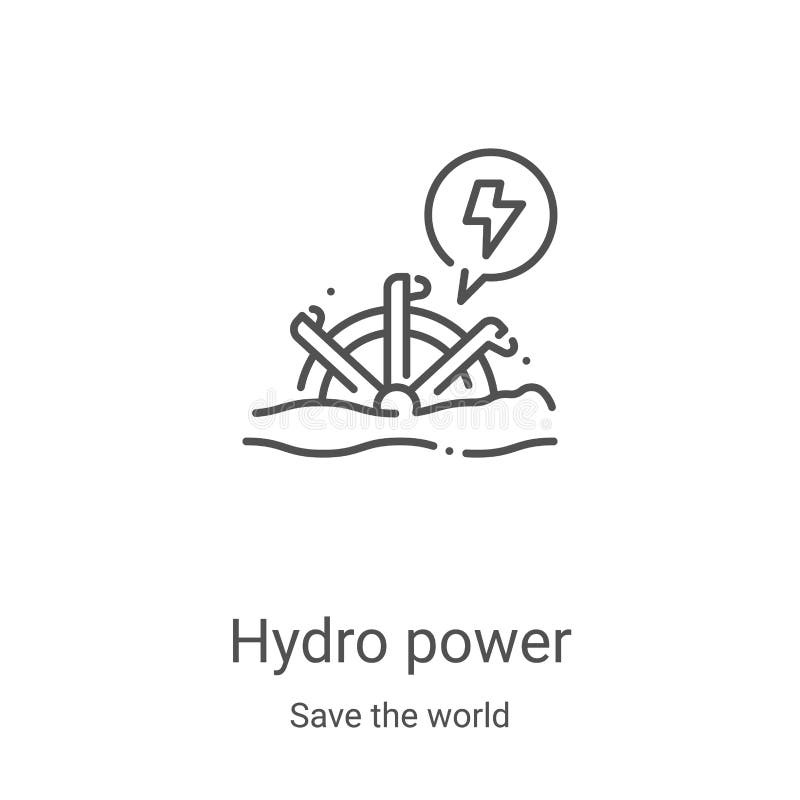 Outline Hydro Power Vector Icon. Isolated Black Simple Line Element ...