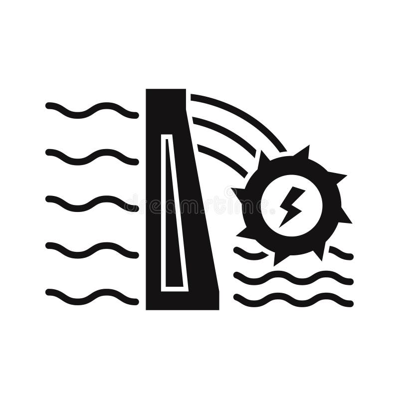 Hydro Power Plant Vector Icon Which Can Easily Modify or Edit Stock ...