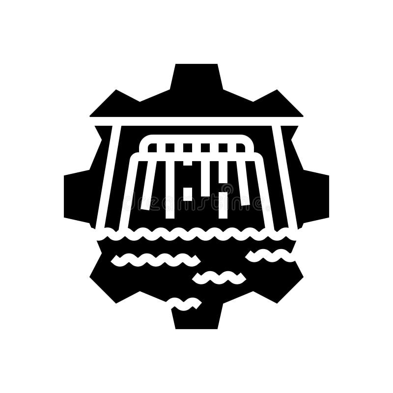Hydro Technology Hydroelectric Power Glyph Icon Vector Illustration ...