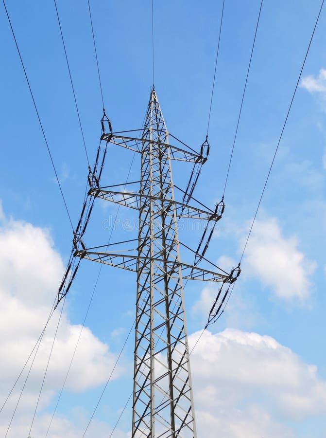 Hydro Tower and Trees in Spring Stock Photo - Image of electricity ...