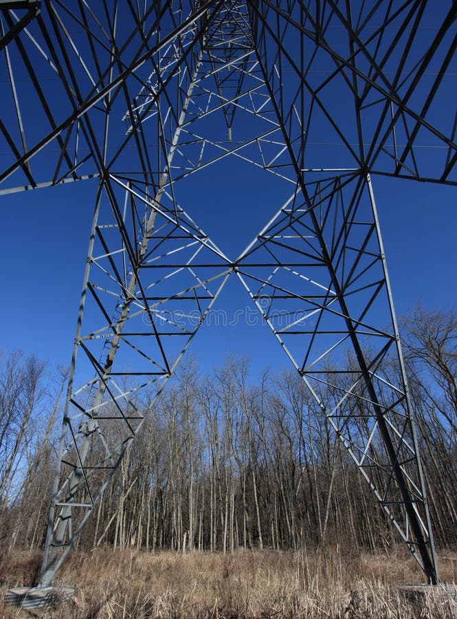 Hydro Tower and Trees in Spring Stock Photo - Image of electricity ...