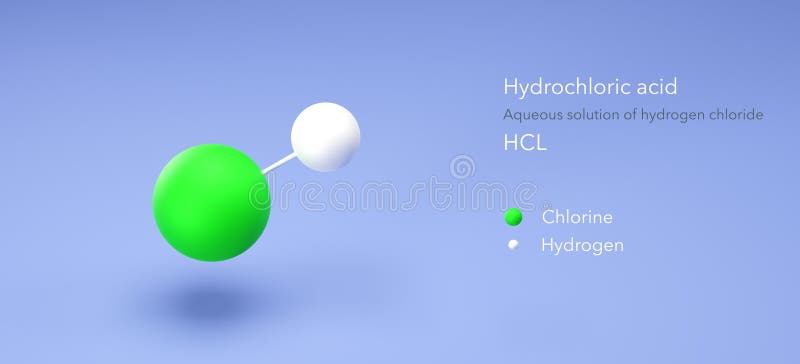 Hydrochloric Acid Molecule, Molecular Structures, Muriatic Acid, 3d ...