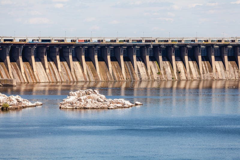 Powerful Hydraulic Structures on the River Stock Image - Image of ...