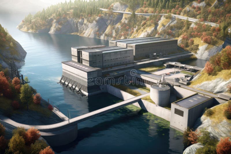 Hydroelectric Dam with Energy Storage System Stock Image - Image of ...