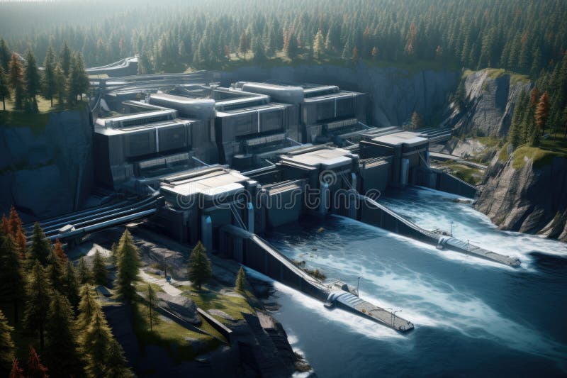 Hydroelectric Dam with Energy Storage System Stock Image - Image of ...