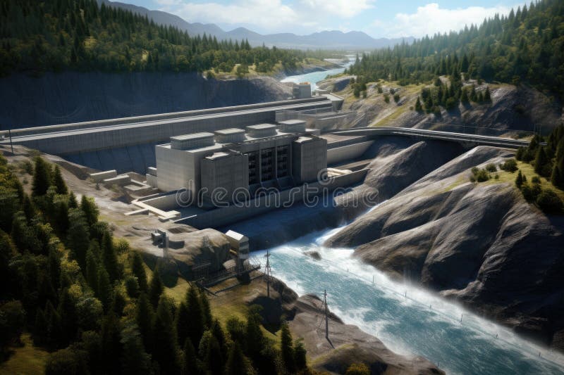 Hydroelectric Dam with Energy Storage System Stock Image - Image of ...