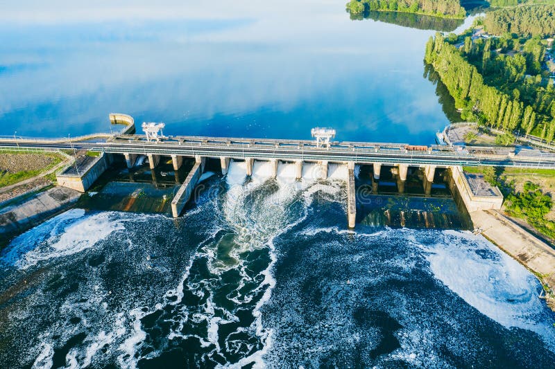 Hydroelectric Dam or Hydro Power Station, Aerial View Stock Photo ...