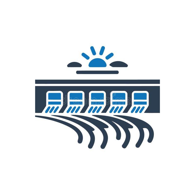 Hydroelectric Dam Icon stock illustration. Illustration of vector ...