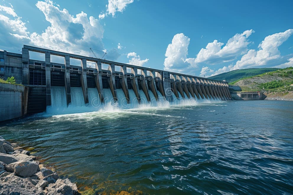 Hydroelectric Dam on the River Stock Image - Image of fuel, flow: 347529167