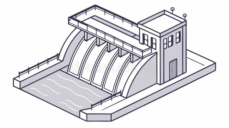 Hydroelectric Dam Drawing Stock Illustrations – 310 Hydroelectric Dam ...