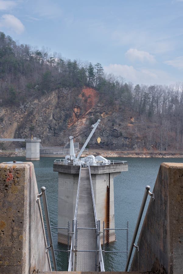Hydroelectric Facility Intake Gate Tower at Watauga Dam. Stock Photo ...