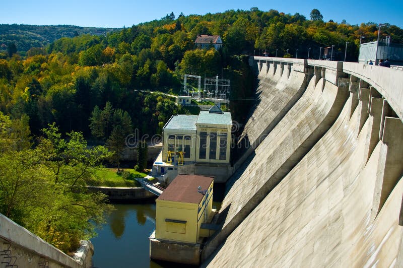 Hydroelectric Power Dam on the Vranov. Stock Photo - Image of reservoir ...
