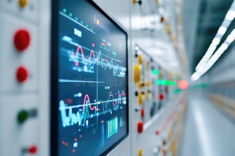 Hydroelectric Power Flow Visualization in Control Panel. Stock ...