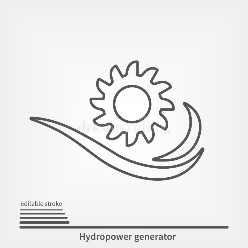 Hydroelectric Power Generator Icon. Hydroelectricity Generation Concept ...
