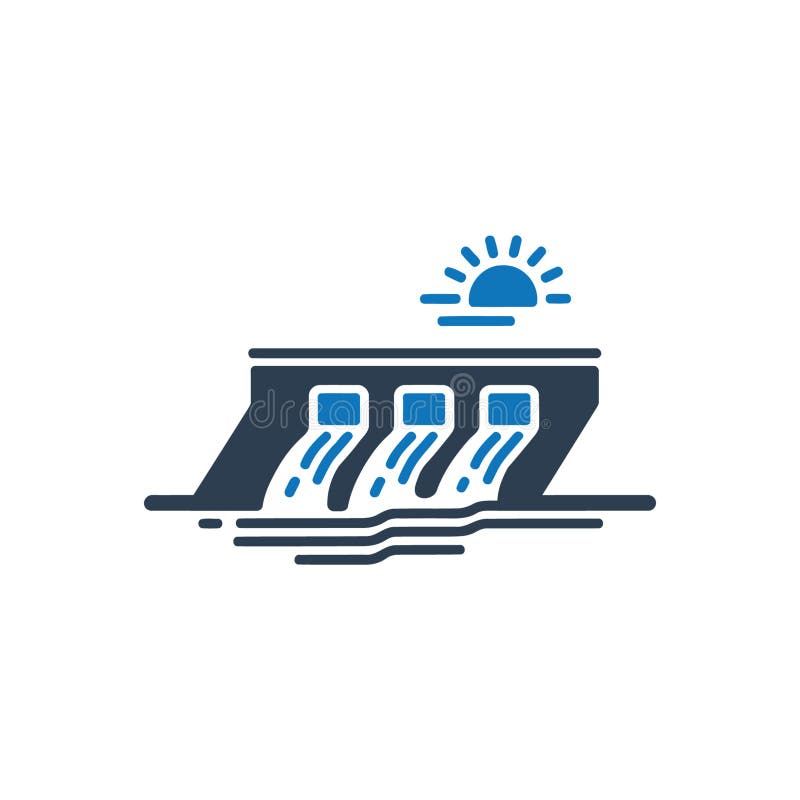 Hydroelectric Power Icon stock illustration. Illustration of energy ...