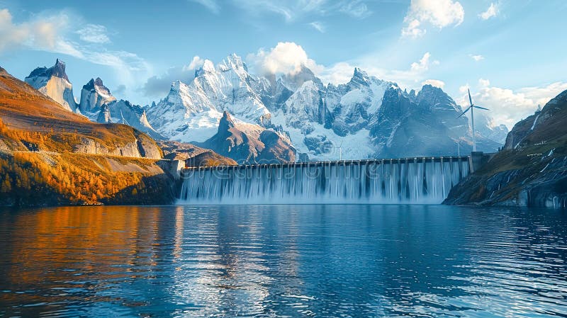 Hydroelectric Power Station, Concrete Arc Dam, Source of Energy the ...