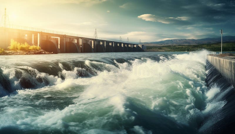 Hydroelectric Power Station Generates Electricity from Flowing Water ...