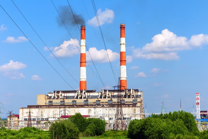 Hydroelectric Power Station on River Bank Stock Image - Image of ...