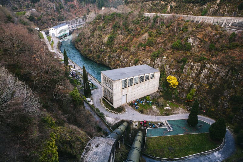 Hydroelectric Power Station with the River Stock Image - Image of ...