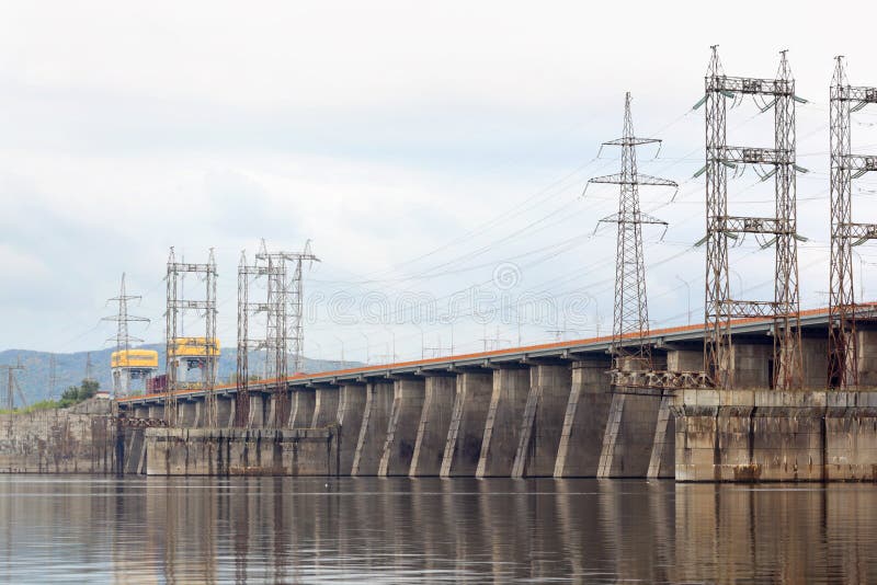 Hydroelectric Power Station on River Stock Image - Image of factory ...