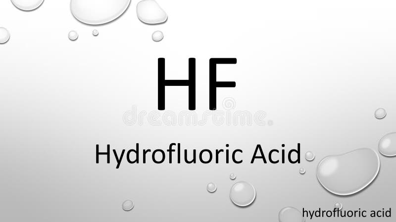 Hydrofluoric Acid Chemical Formula on Waterdrop Background Stock ...
