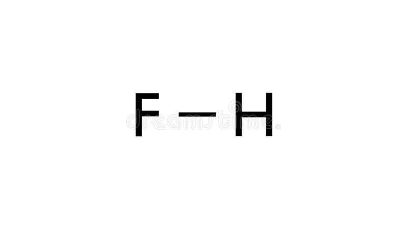 Hydrofluoric Acid Molecule, Structural Chemical Formula, Ball-and-stick ...