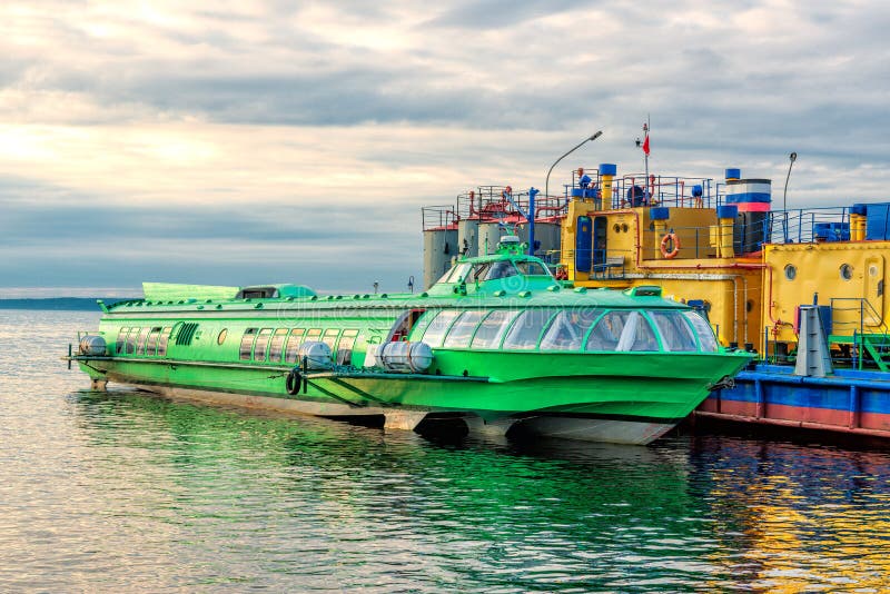 Hydrofoil Meteor at the Pier in Petrozavodsk Stock Photo - Image of ...