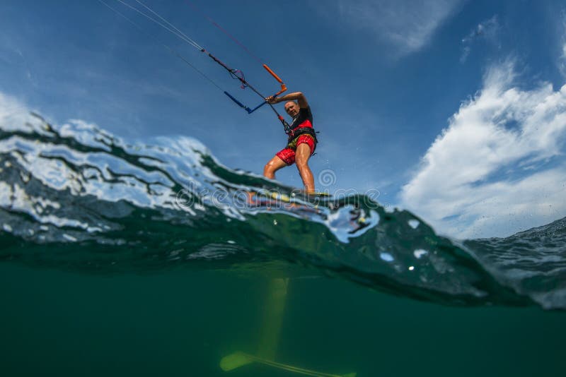 Hydrofoilkite stock image. Image of kitesurf, barrel - 91968143