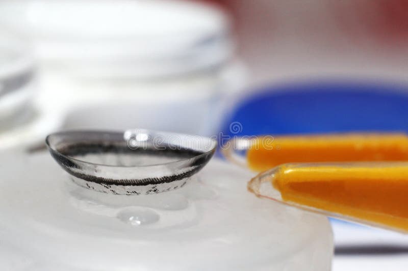 Hydrogel Contact Lenses Correction of Vision so Close Stock Image ...