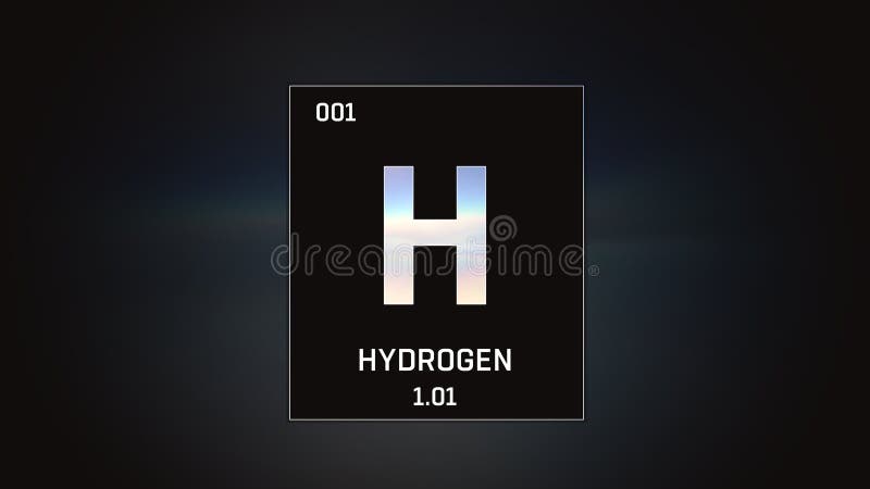Hydrogen As Element 1 of the Periodic Table 3D Illustration on Orange ...