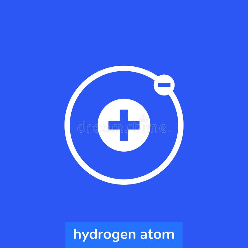 Hydrogen atom icon for web stock vector. Illustration of particle ...