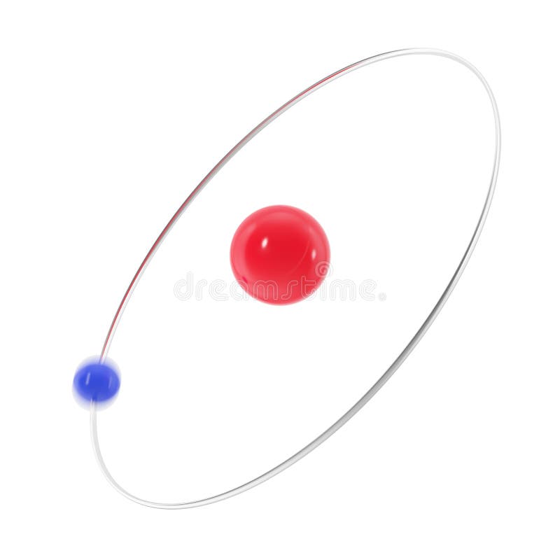 The Hydrogen Atom in Motion Isolated on a White Background Stock ...