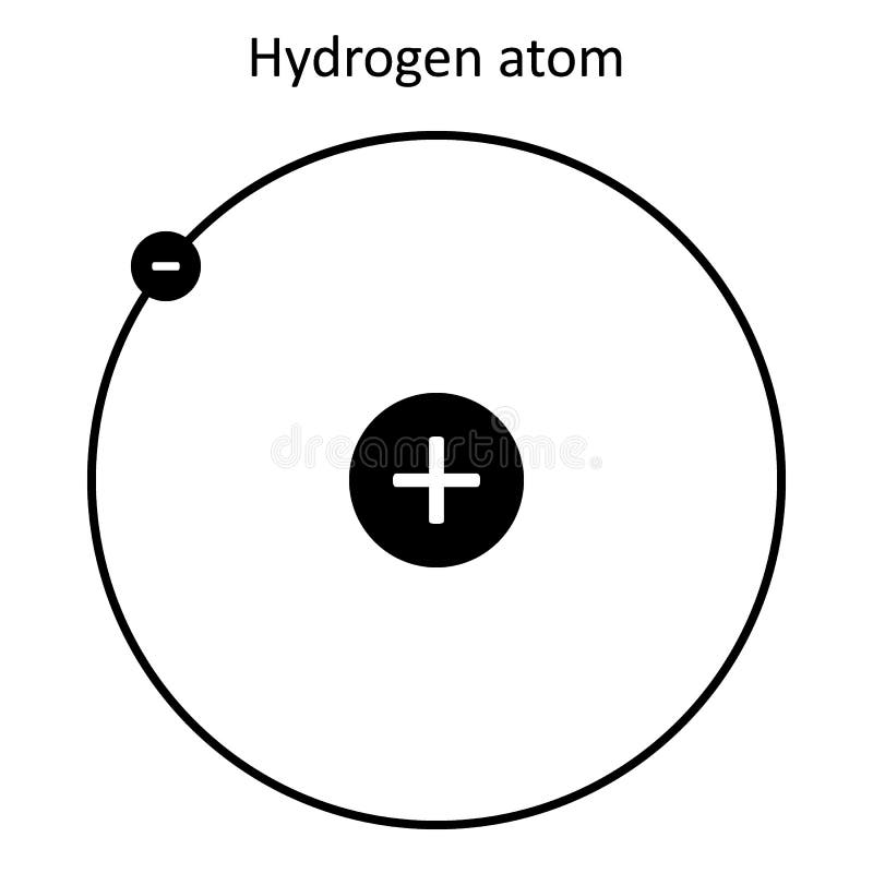 Hydrogen Atom On White Background Stock Illustration - Illustration of ...