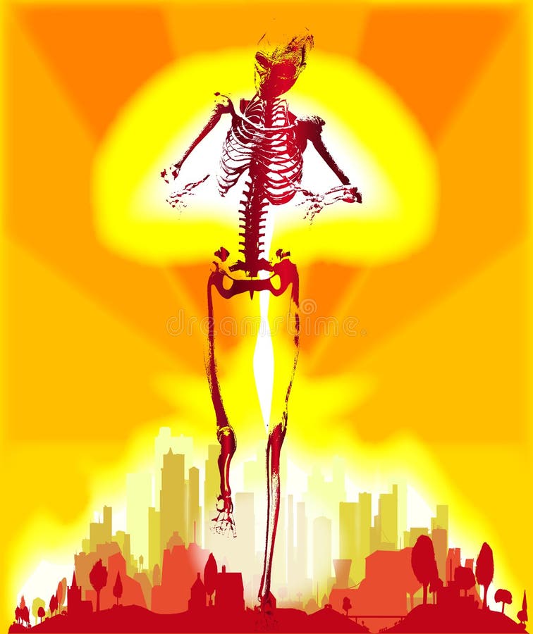 Horror of War Bomb Blast stock vector. Illustration of skeleton - 149366549