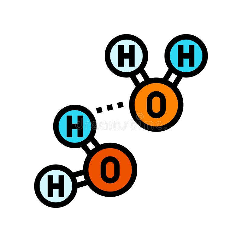 Hydrogen Bonding Biochemistry Color Icon Vector Illustration Stock ...