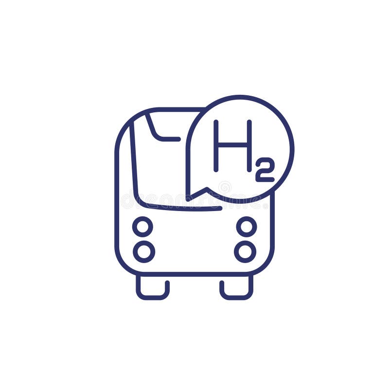 Hydrogen Bus Icon on White, Clean Transport Vector Stock Vector ...