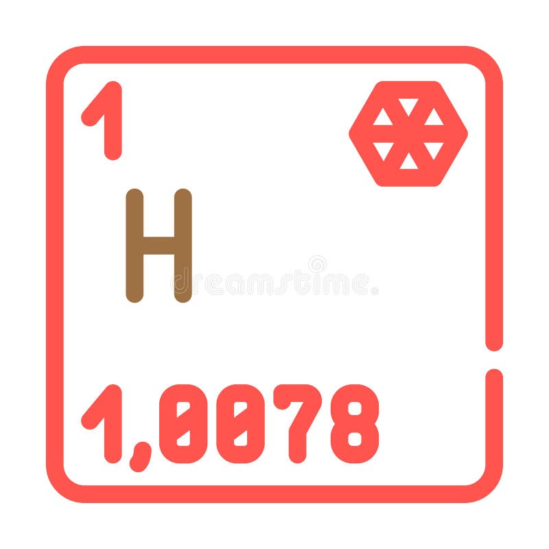Hydrogen Chemical Element Color Icon Vector Illustration Stock Vector ...