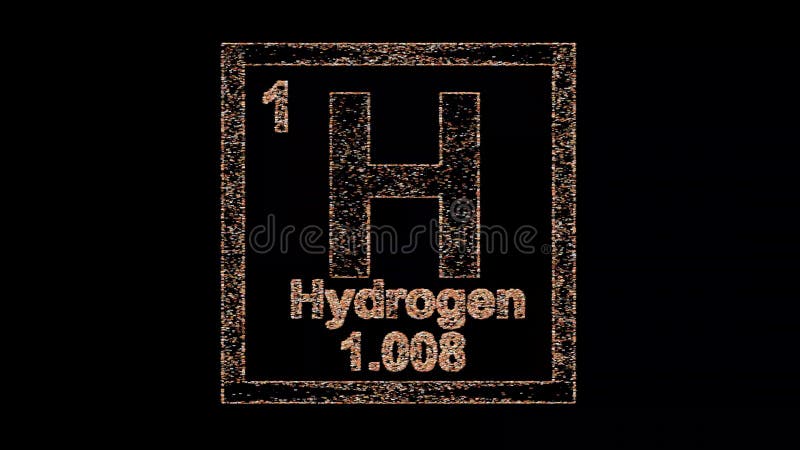 Hydrogen Chemical Element Periodic Table on Black Background Motion ...