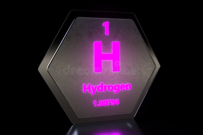 Hydrogen - H - Chemical Element Periodic Table Hexagonal Shape Stock ...