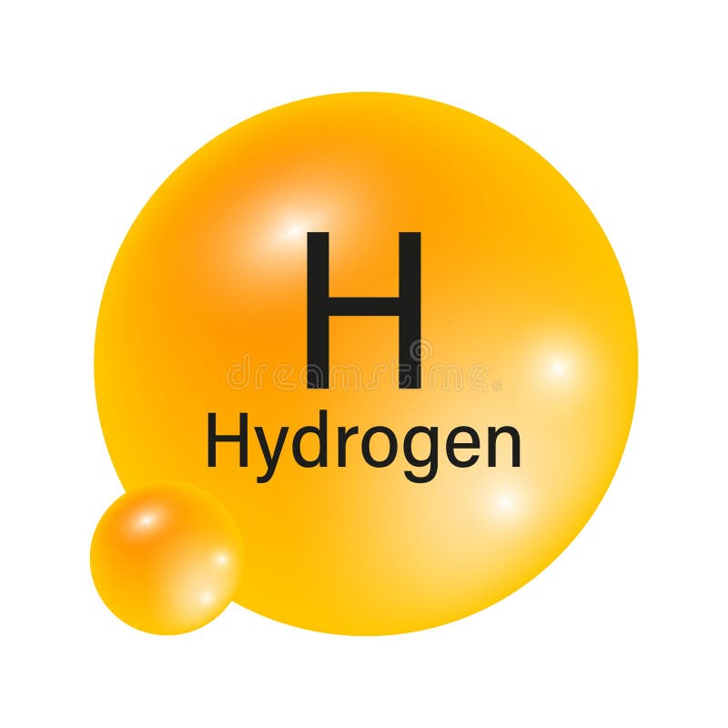 Hydrogen Element Icon. Gradient Spheres. Vector Chemistry Symbol. Shiny ...