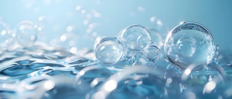 Hydrogen Energy Concept: Minimalist Bubbles in Blue. Concept ...