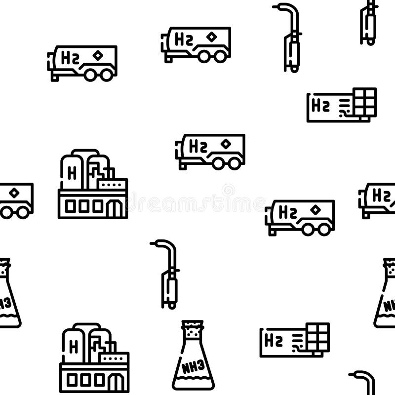 Hydrogen Energy Gas Vector Seamless Pattern Stock Illustration ...